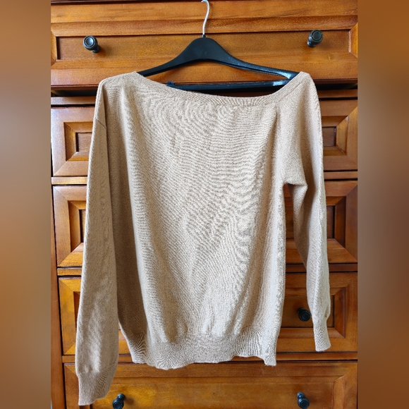 Saks Fifth Avenue | Sweaters | Beige Camel Color Asymmetric Wool And ...